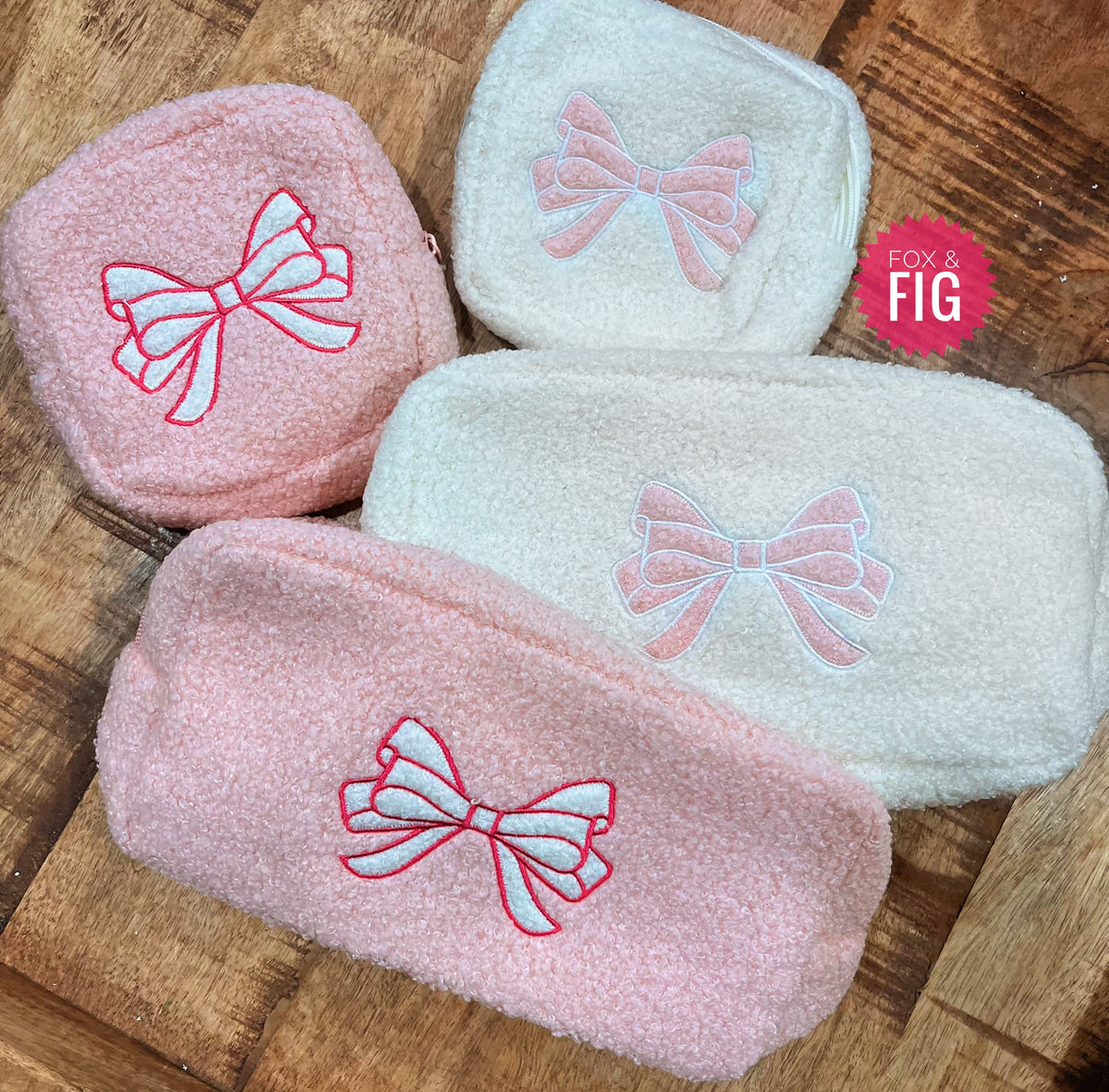 Bow Fuzzy Pouches ~ Various Styles – Fox & Fig